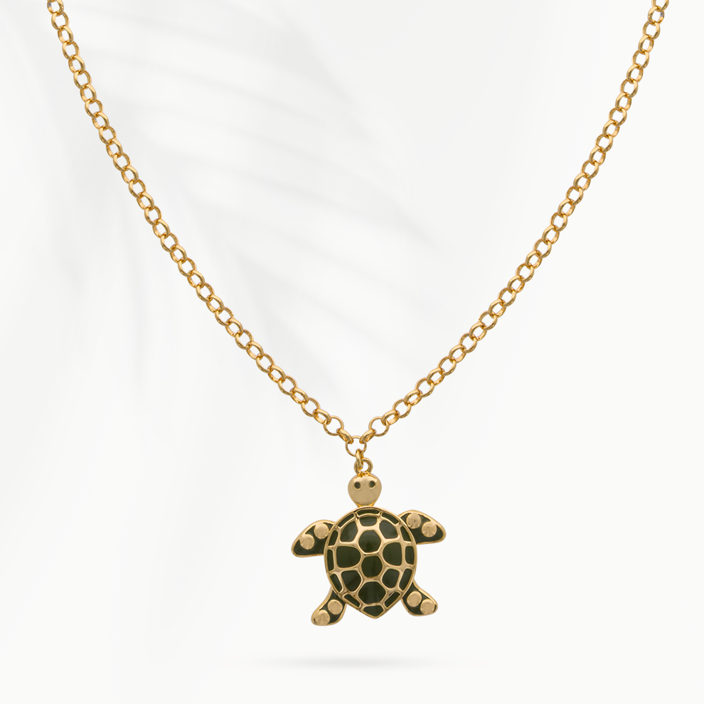 Gold Turtle Shell Necklace | Turtle Pendant | SummerGear